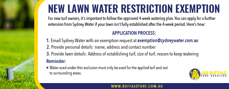 Sydney water restrictions | J&B Buffalo Turf Supplies